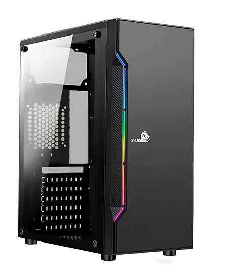 CASE GAMER X-LION NE-386 E010-159 CON VIDRIO TEMPLADO RGB STRIP ...