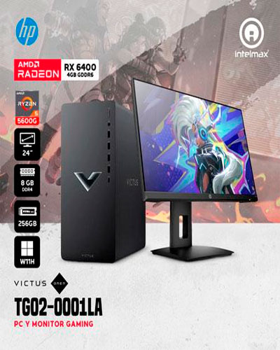 PC GAMING HP VICTUS TG02-0001LA RYZEN 5 5600G 8GB RAM 1256GB SSD RX6400 ...